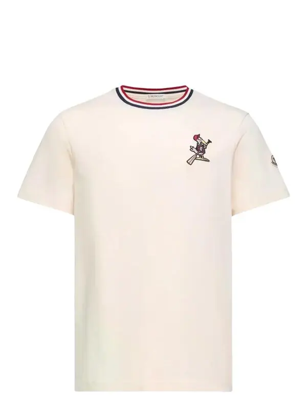 Moncler Striped-collar T-shirt - White