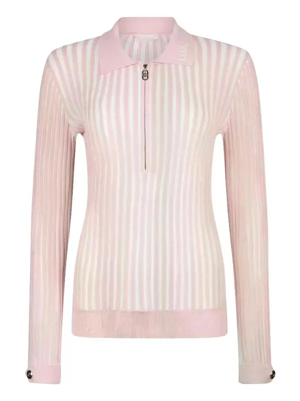 Liu Jo Ribbed Zipped Sweater - Pink
