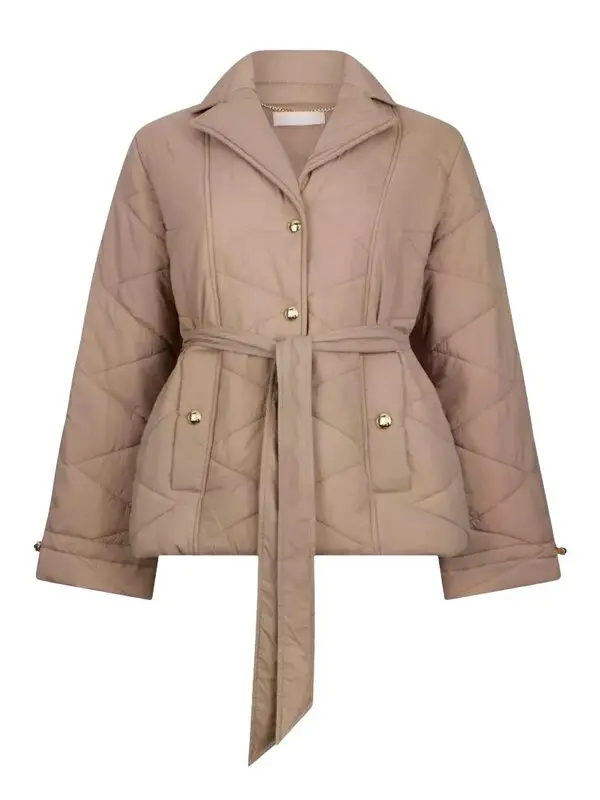 Liu Jo Quilted Belted Jacket - Neutrals