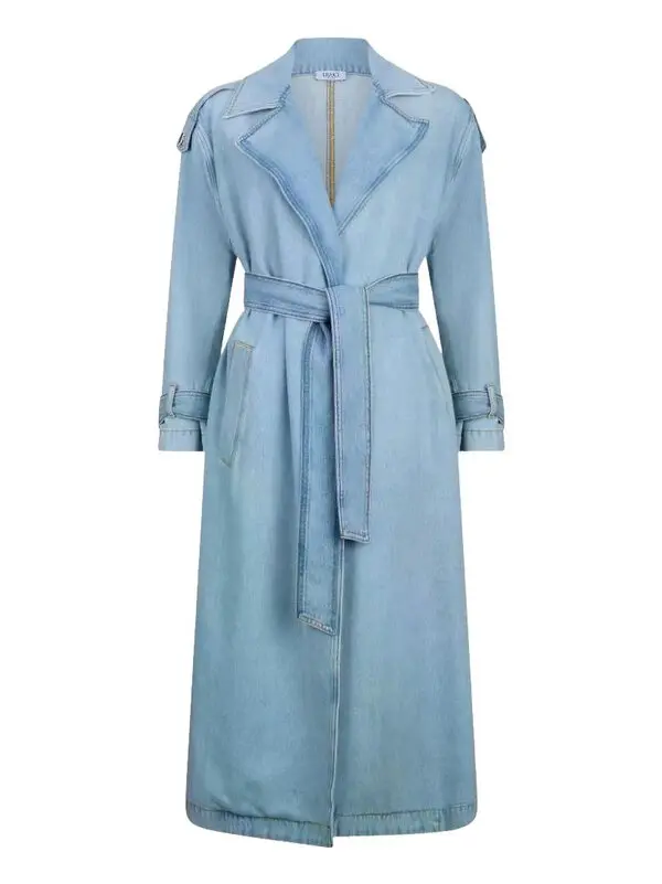 Liu Jo Denim Belted Trench Coat - Blue