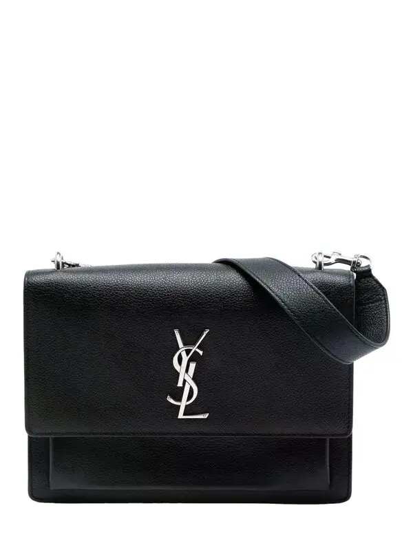Saint Laurent 2016 Medium Monogram Sunset Crossbody Bag - Black