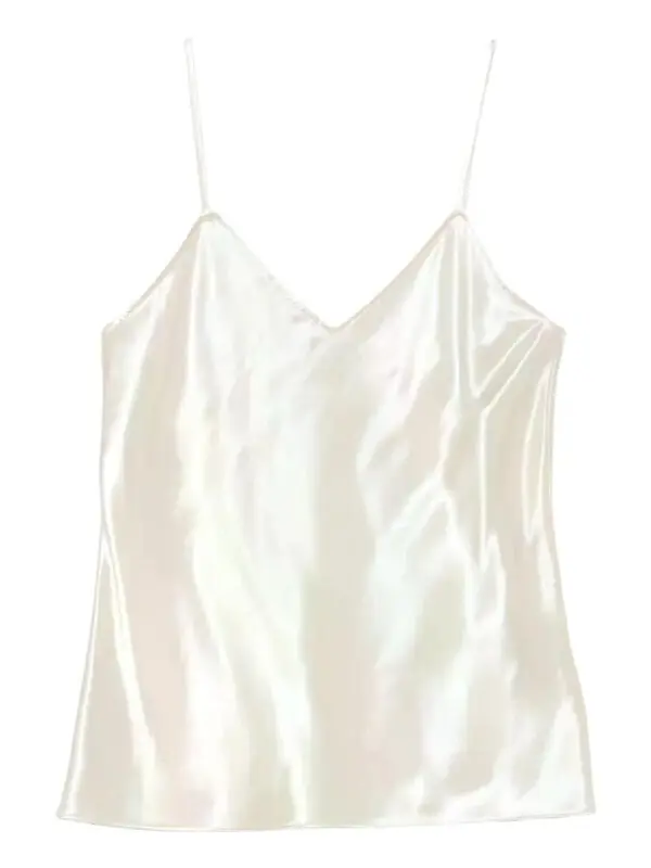 Alberta Ferretti V-neck Spaghetti Strap Blouse - Neutrals