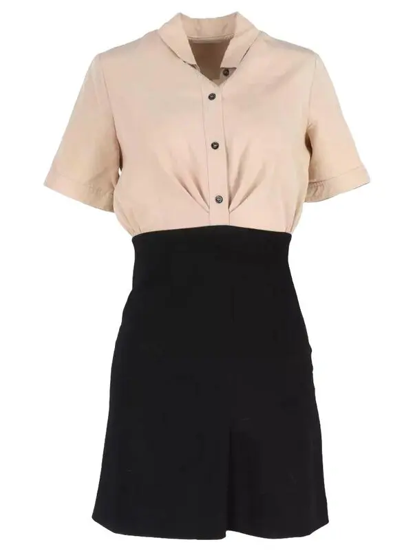 Sandro Short-sleeve Mini Dress - Neutrals