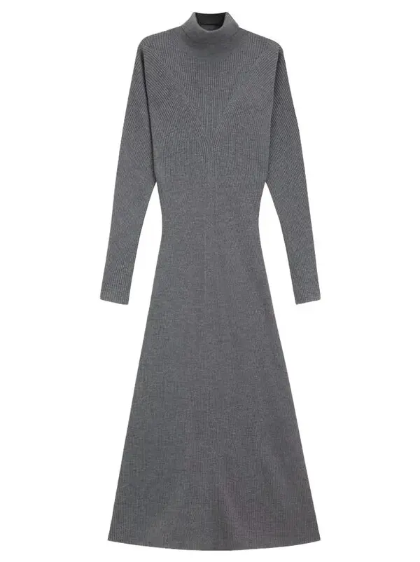 BOSS Mock-neck Maxi Dress - Grey