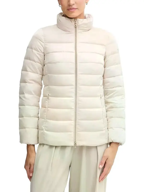 Geox Bettanie Texture-collar Padded Jacket - Neutrals