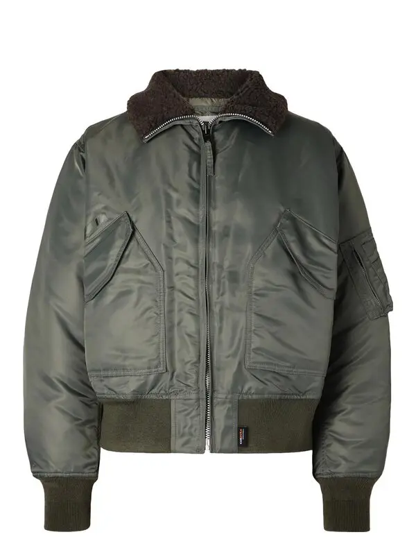 WTAPS Padded Fleece-trimmed Shell Jacket - Green