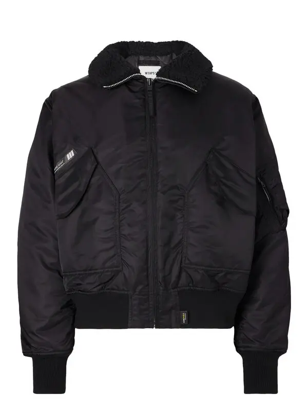 WTAPS Padded Fleece-trimmed Shell Jacket - Black