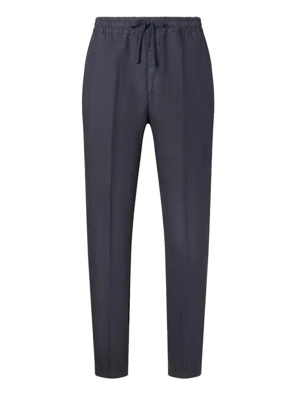 Altea Straight-leg Linen Drawstring Trousers - Blue