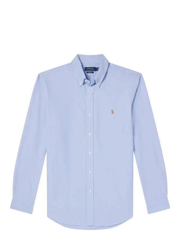 Polo Ralph Lauren Button-down Collar Logo-embroidered Cotton Oxford Shirt - Blue