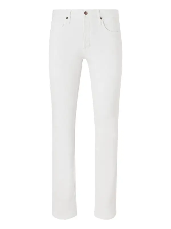 TOM FORD Slim-fit Straight-leg Cotton-blend Corduroy Trousers - White
