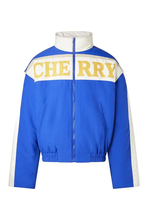 CHERRY LOS ANGELES Logo-print Shell Bomber Jacket - Blue