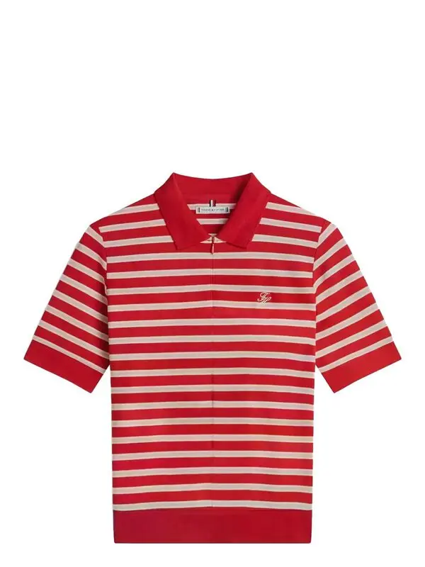 Tommy Hilfiger Striped Polo Shirt - Red