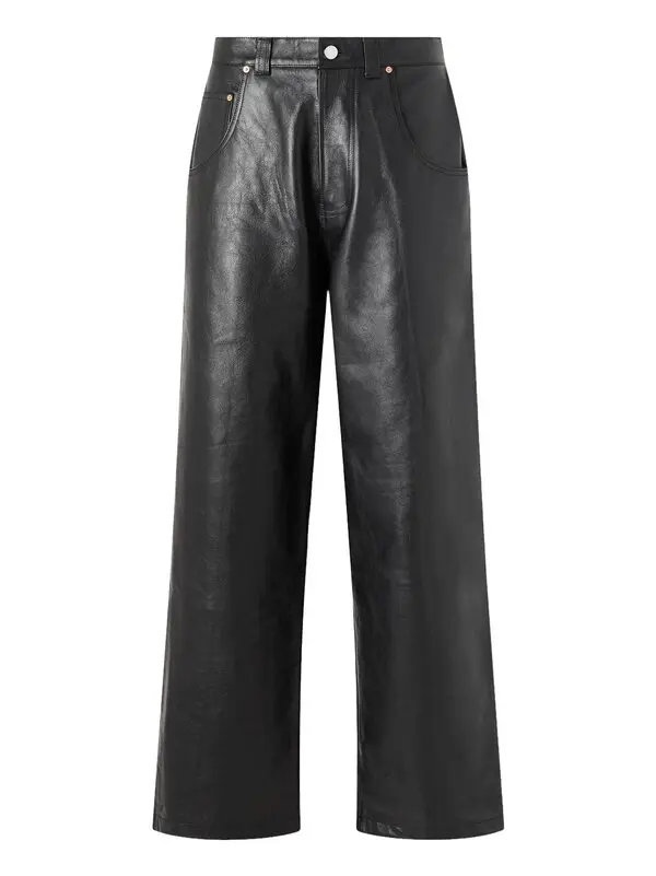 Vetements Straight-leg Leather Trousers - Black
