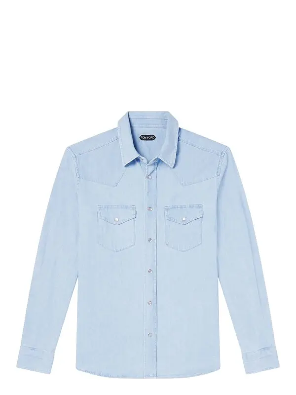 TOM FORD Cotton-chambray Shirt - Blue