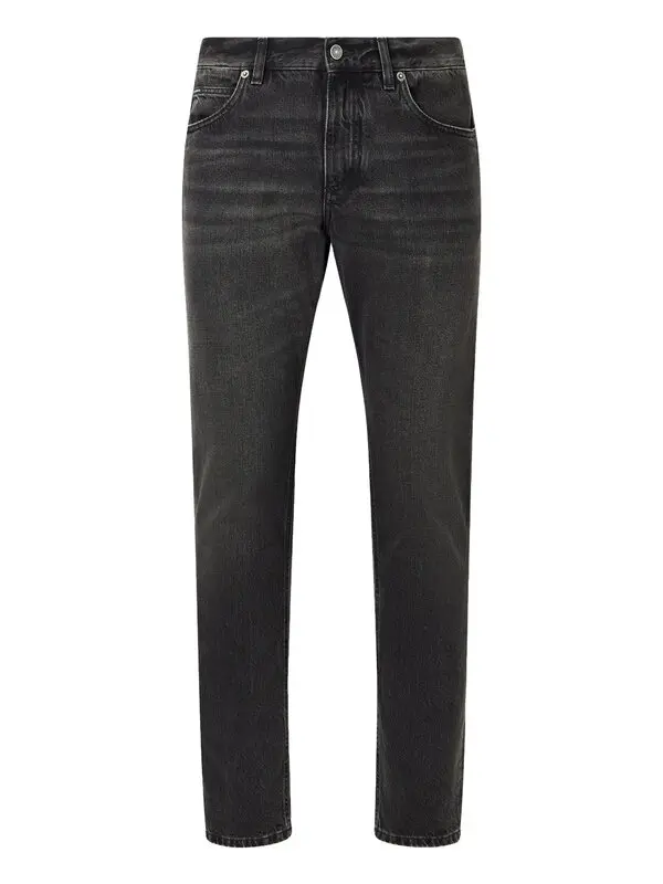 Dolce & Gabbana Straight-leg Jeans With Logo Appliqu - Blue