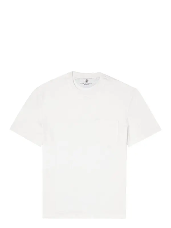 Brunello Cucinelli Linen And Cotton-blend T-shirt - White