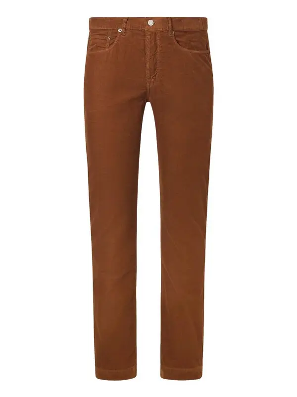 Massimo Alba Alunga Straight-leg Cotton-corduroy Trousers - Brown