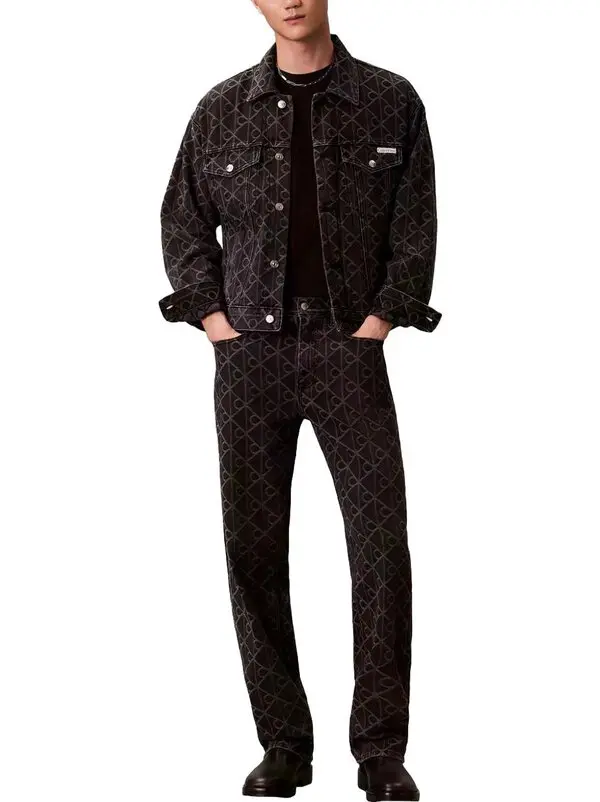 Calvin Klein Jacquard Denim Jacket - Black