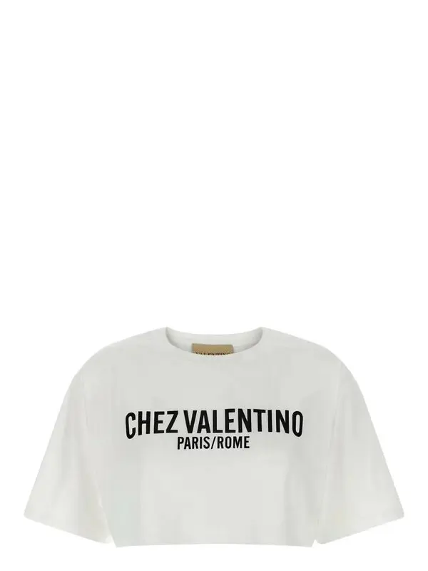 Valentino Garavani Printed Cropped T-shirt - White