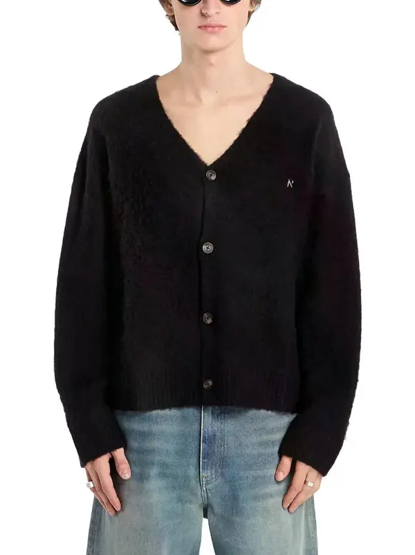 REPRESENT Textured Knit V-neck Cardigan - Black