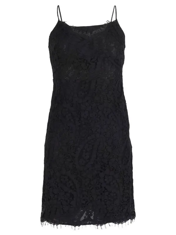 Michael Kors Lace Slip Dress - Black