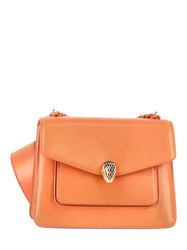 BVLGARI Serpenti Forever Leather Tote - Orange