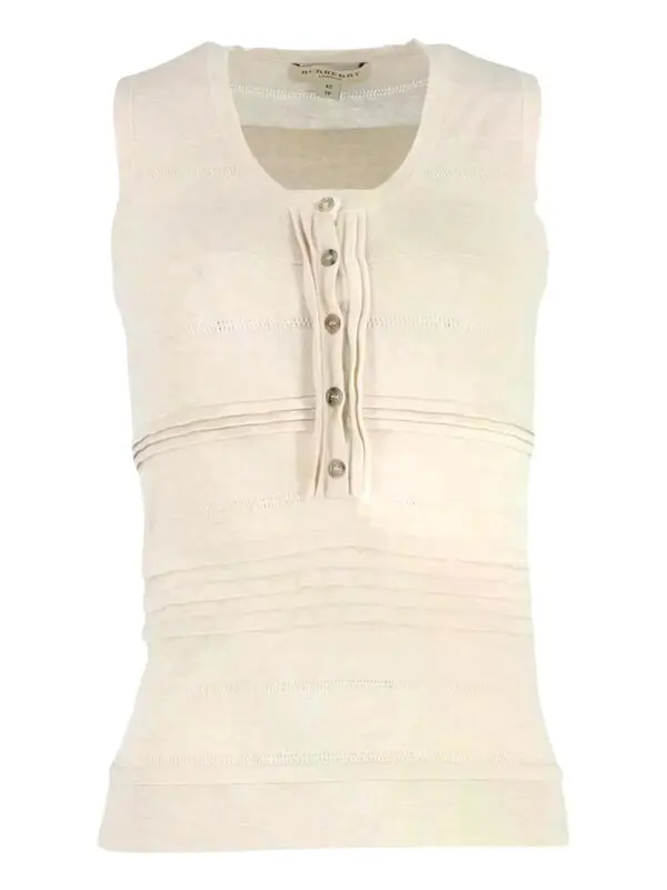 Burberry Pleated Sleeveless Top - Neutrals