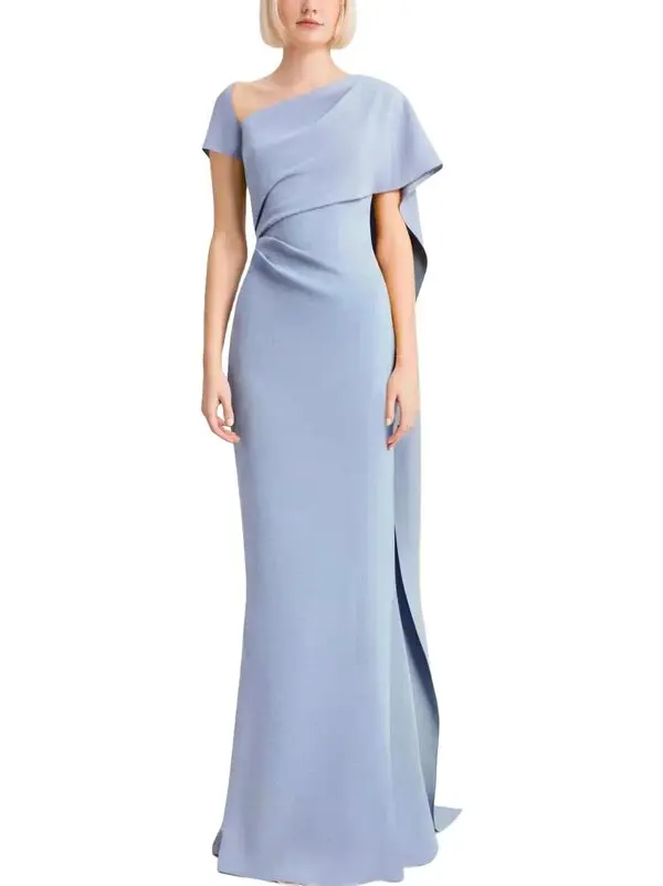 GEMY MAALOUF Asymmetrical Neckline Gown - Blue