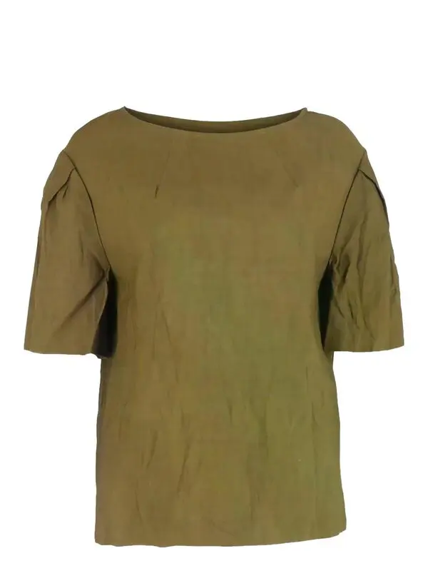 Dries Van Noten Short-sleeved Crinkled Blouse - Green