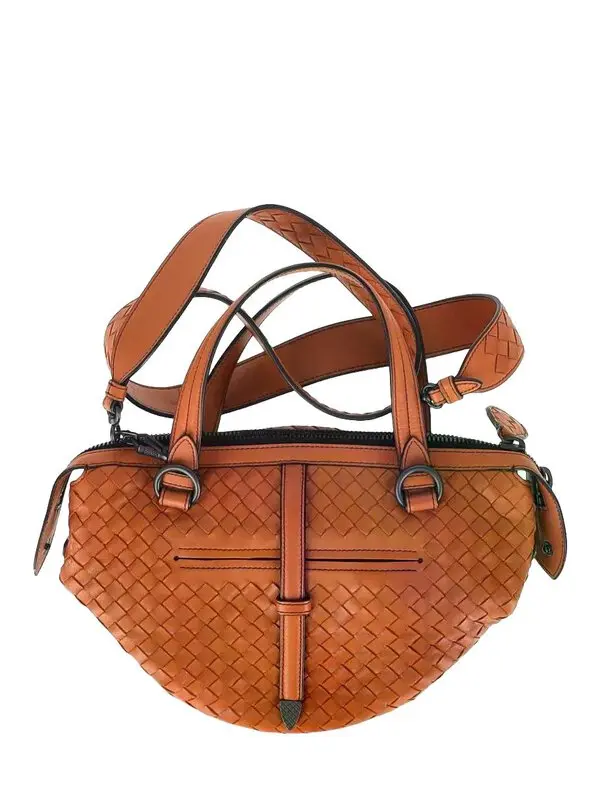 Bottega Veneta Tambura Intrecciato Handbag - Orange
