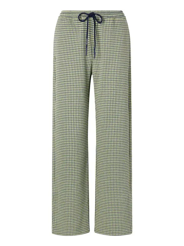 Marni Checked Jersey Wide-leg Pants - Green