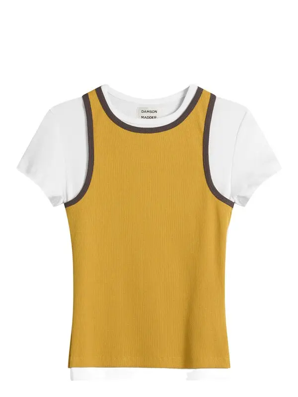 DAMSON MADDER Manon Layered T-shirt - Yellow