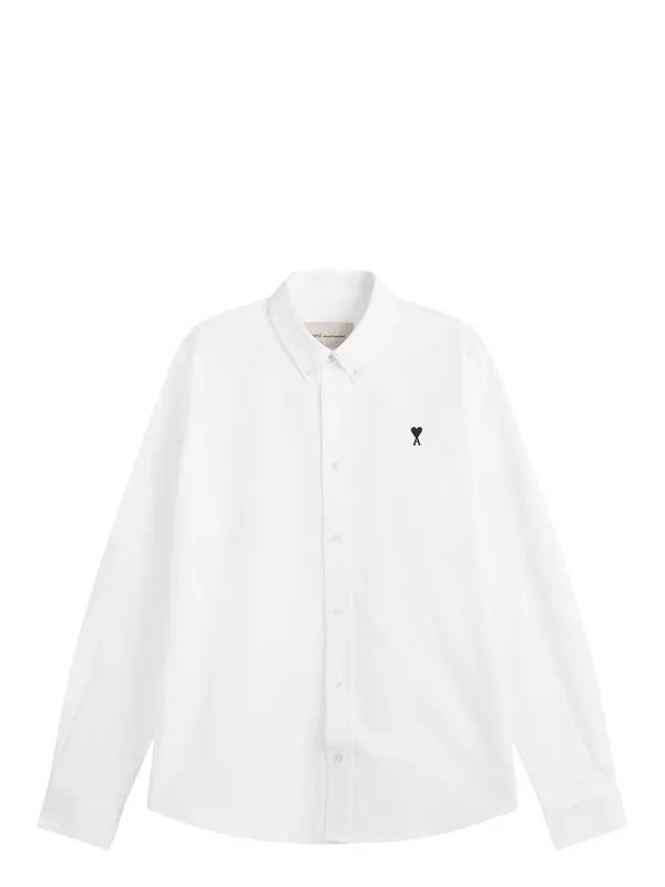 Ami Contrasted Adc Classic Shirt - Blanc Naturel