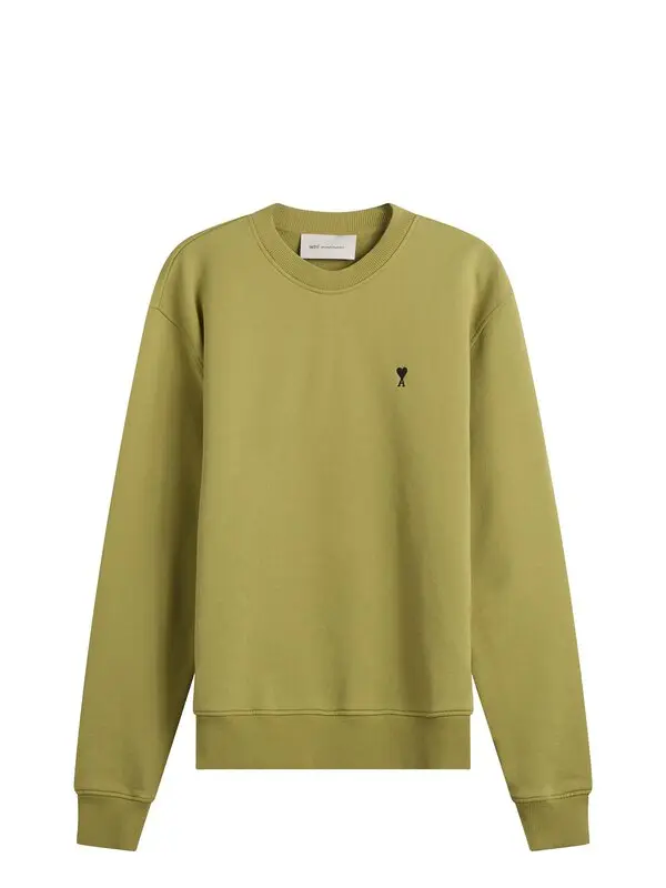 Ami Contrasted De Coeur Sweatshirt - Matcha