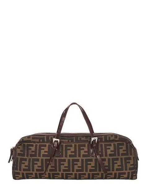 FWRD RENEW Fendi Zucca Belted Boston Bag - Brown