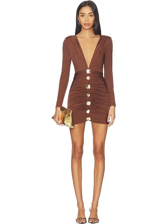 PatBO Moonlit Jersey Mini Dress - Brown