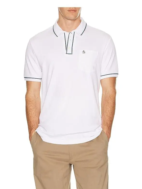 ORIGINAL PENGUIN Earl Organic Cotton Polo In White - Bright White