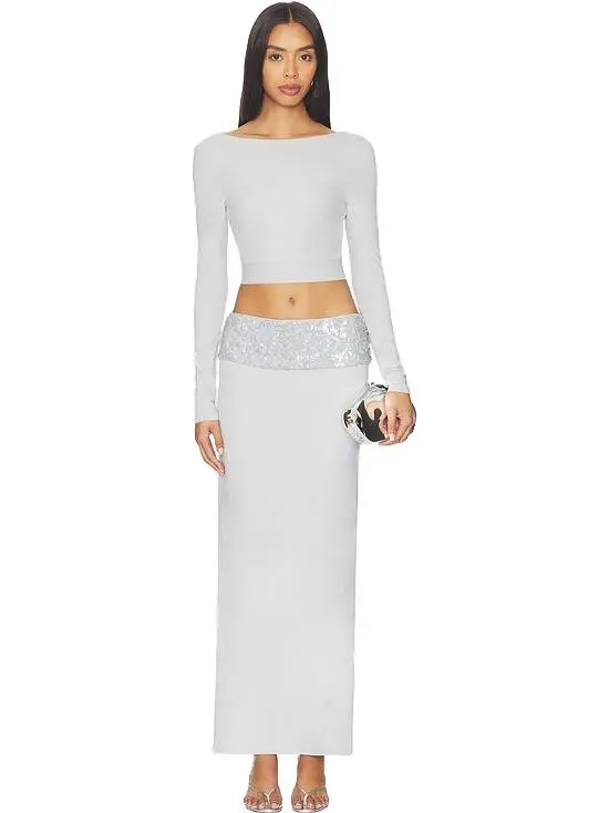 Superdown Yara Maxi Skirt Set - Light Grey