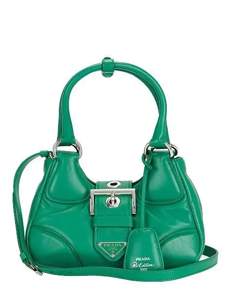 FWRD RENEW Prada Nappa Re-edition 2002 Moon Bag - Green