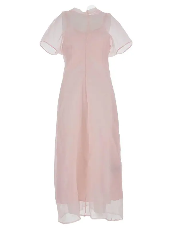 Federica Tosi Silk Organza Midi Dress With Slip - Rose