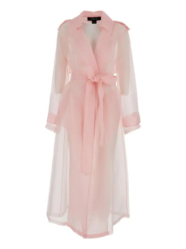 Federica Tosi Silk Organza Trench Coat - Rose
