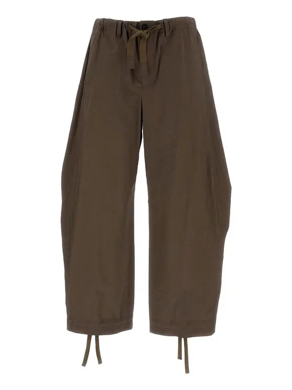 Sacai Cotton Wide-leg Trousers - Brown