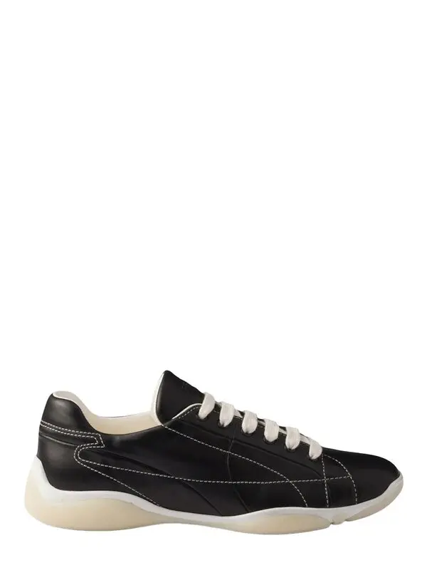Prada Nappa Leather Sneakers - Black