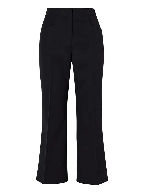 JIL SANDER Cropped Wool-twill Flared Pants - Black