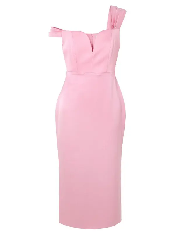 Alex Perry Off-the-shoulder Satin-crepe Midi Dress - Pink