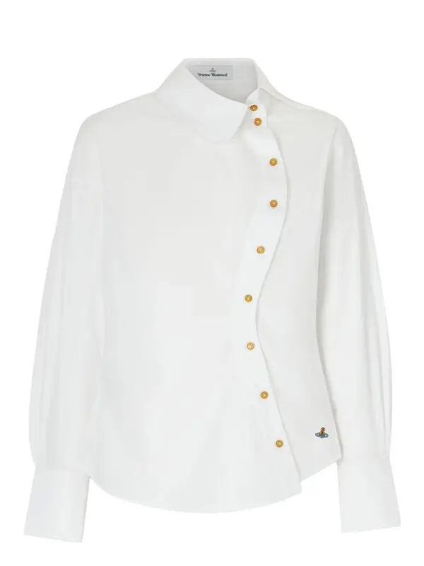 VIVIENNE WESTWOOD Bella Embroidered Cotton-poplin Shirt - White