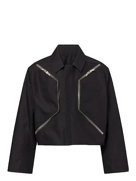 Rick Owens Heizer Mac Cropped Jacket - Black