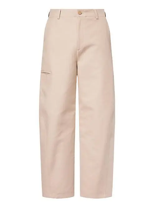 Givenchy Cotton-poplin Barrel-leg Trousers - Beige