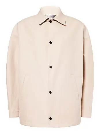 Givenchy Relaxed-fit Brand-patch Cotton-poplin Jacket - Beige