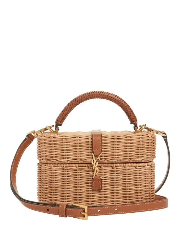 Saint Laurent Gaby Wicker Vanity Bag - Naturel/brick